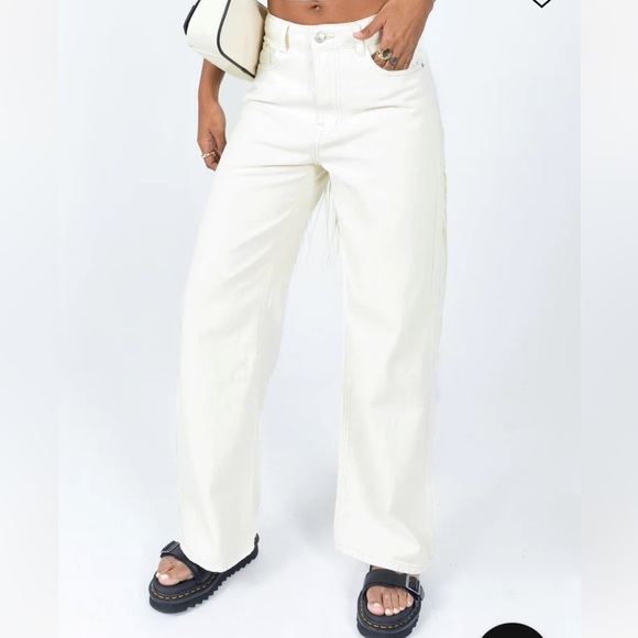 Princess Polly | Jeans | Princess Polly Hallow Denim Cream Jeans | Poshmark